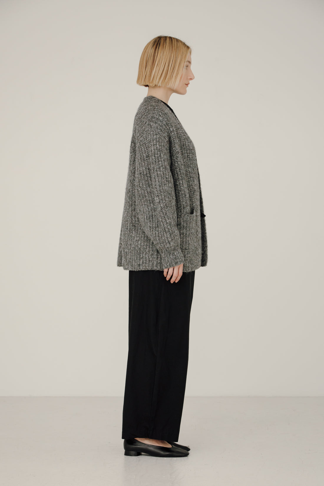 Marine Cardigan in Granite – Bare Knitwear