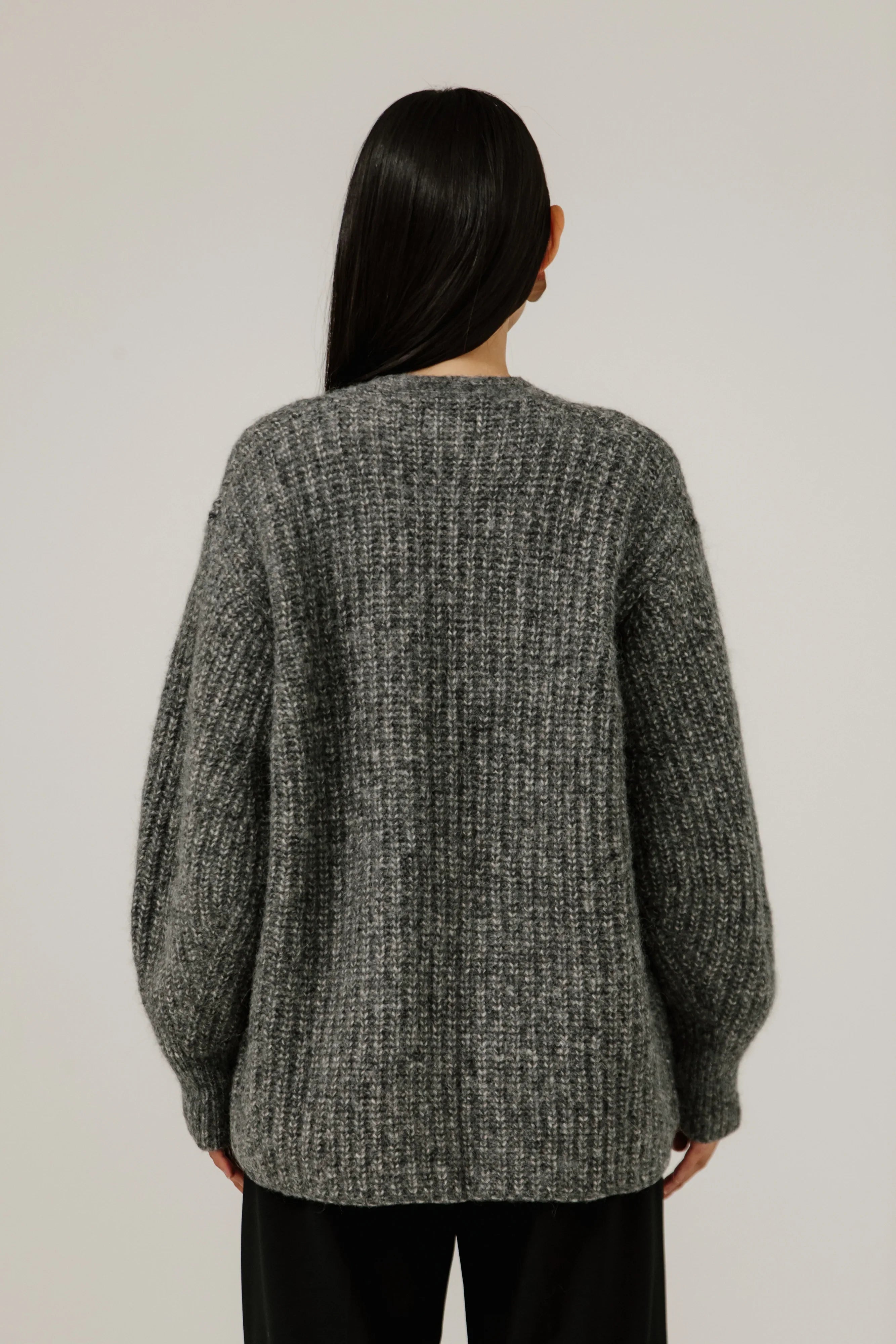 Marine Cardigan in Granite – Bare Knitwear